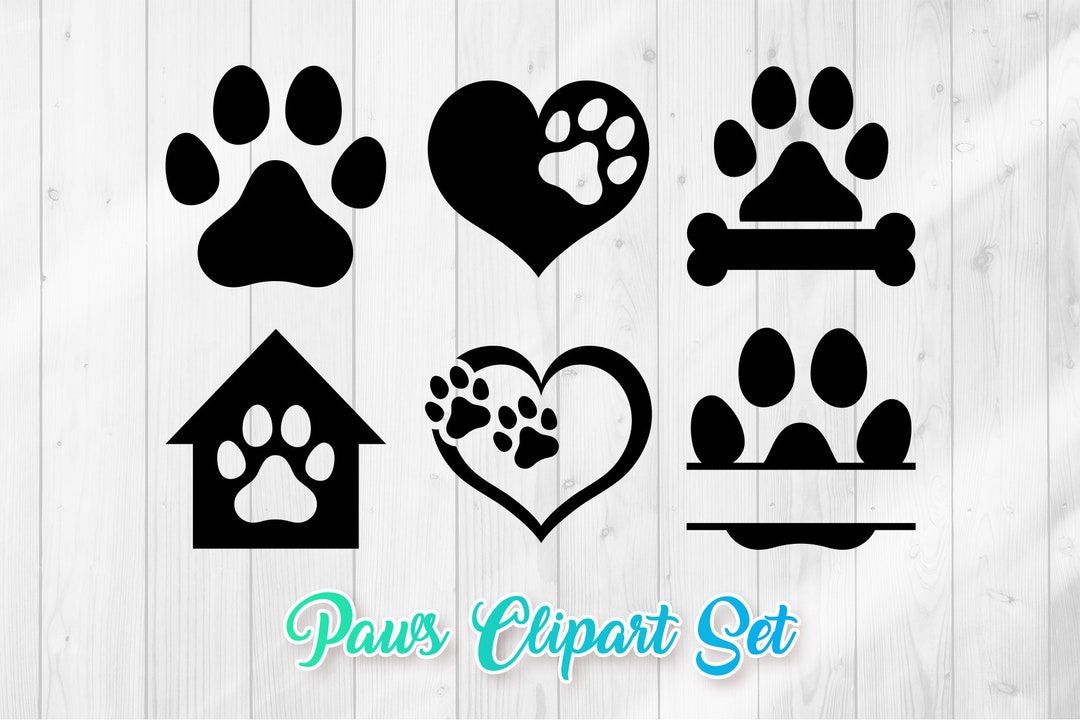 Dog Paw SVG Bundle - 12 Pet Paw Prints Clipart Collection - Etsy