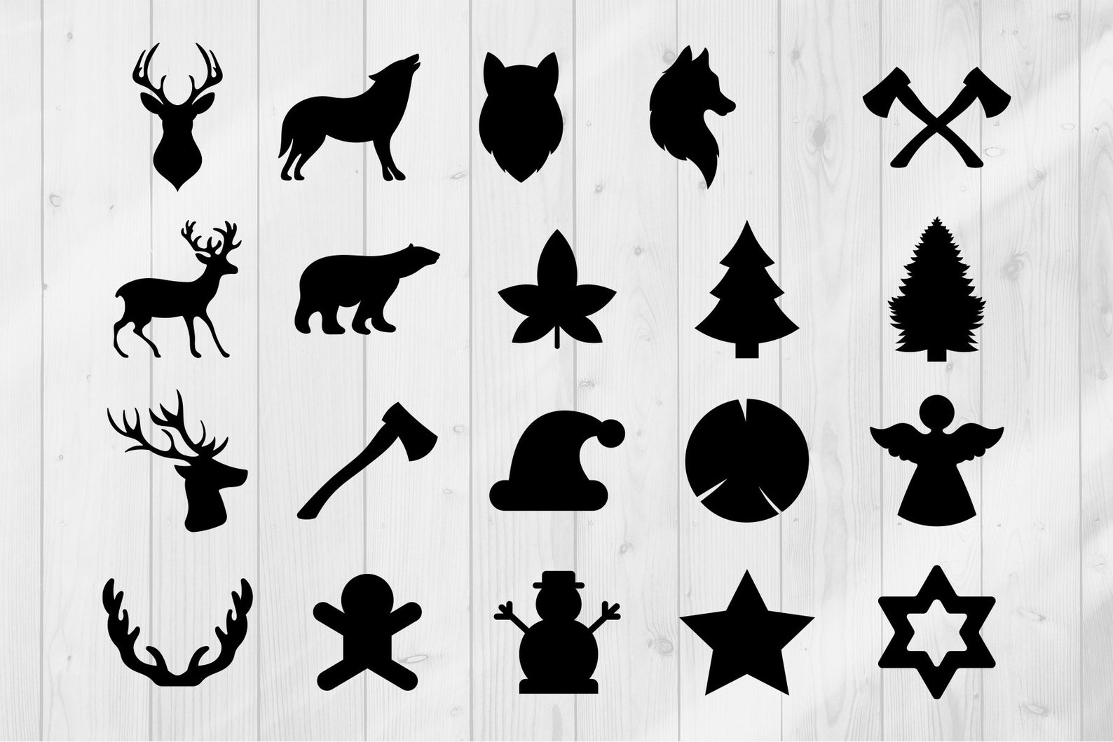 Lumberjack Clipart Silhouettes & Christmas Designs - Etsy