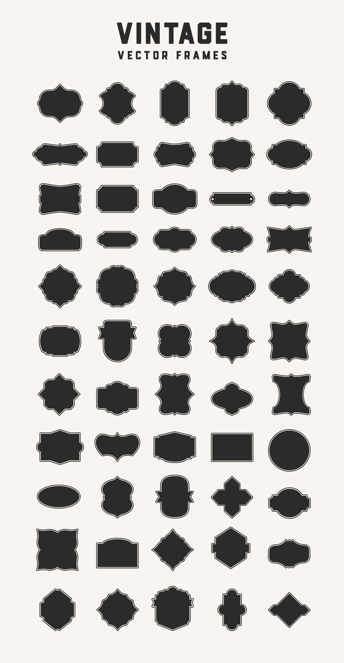 Vintage Outline SVG Badges & Frames Retro Logo Templates - Etsy