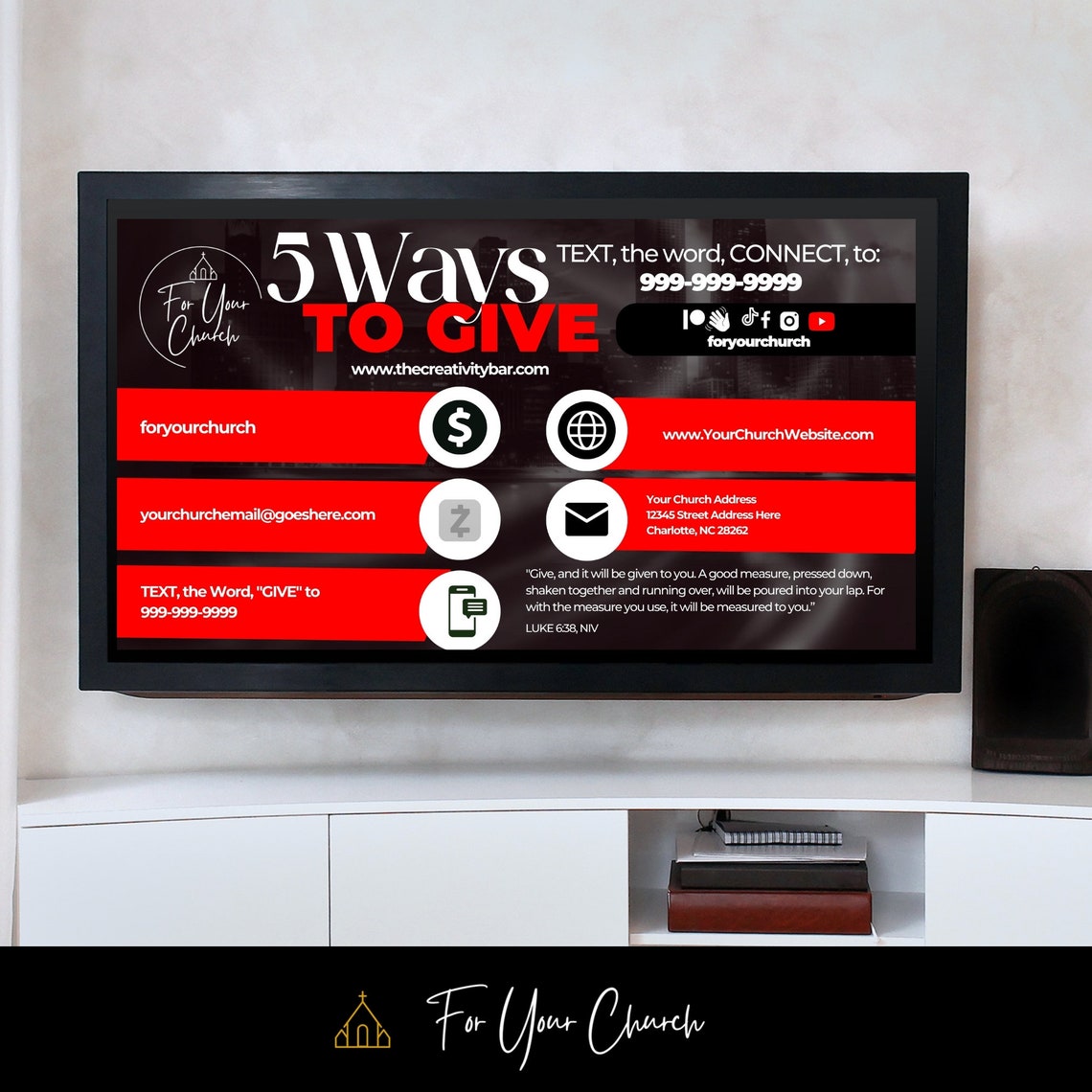5 Ways to Give - Church Giving Graphic 1920x1080 - Etsy