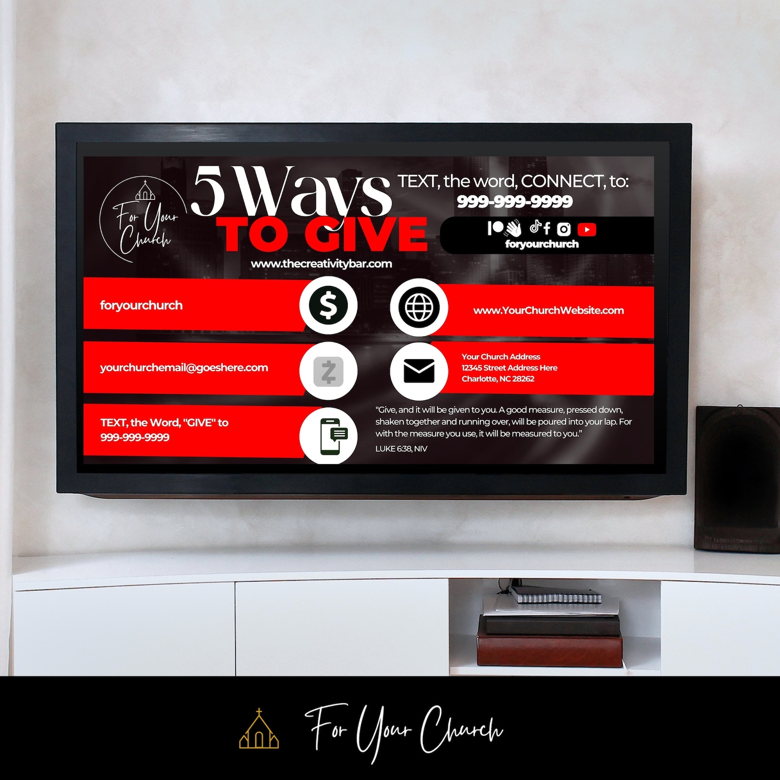 5 Ways to Give - Church Giving Options Graphic (1920x1080) - Etsy