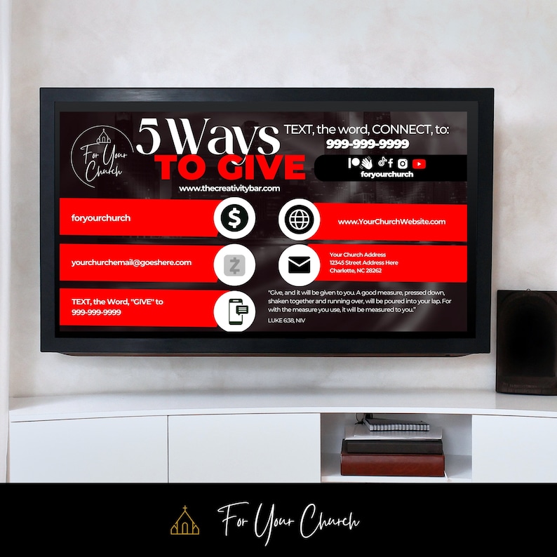 5 Ways to Give - Church Giving Options Graphic (1920x1080) - Etsy