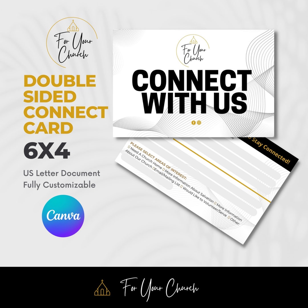 Connect Card Canva Template **** INSTANT DOWNLOAD**** 6x4 Postcard Size ...