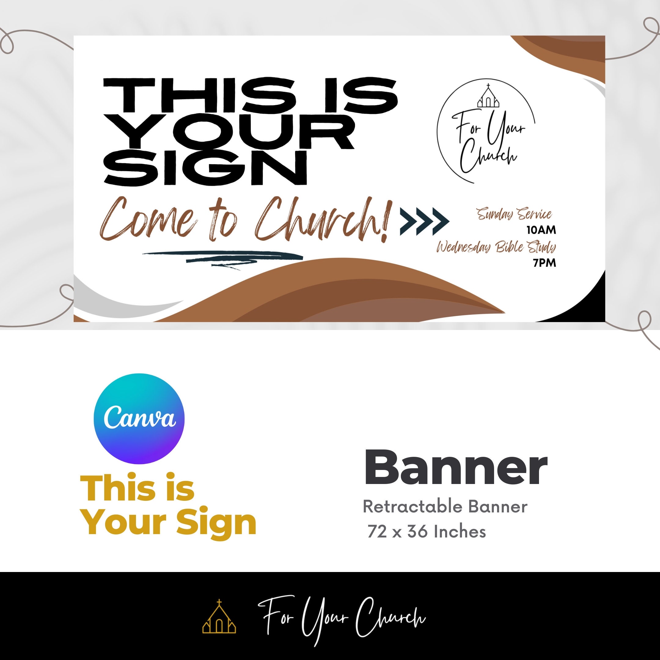Church Banner Sign Canva Template - Etsy