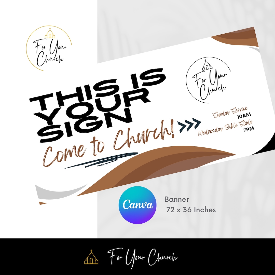 Church Banner Sign Canva Template - Etsy