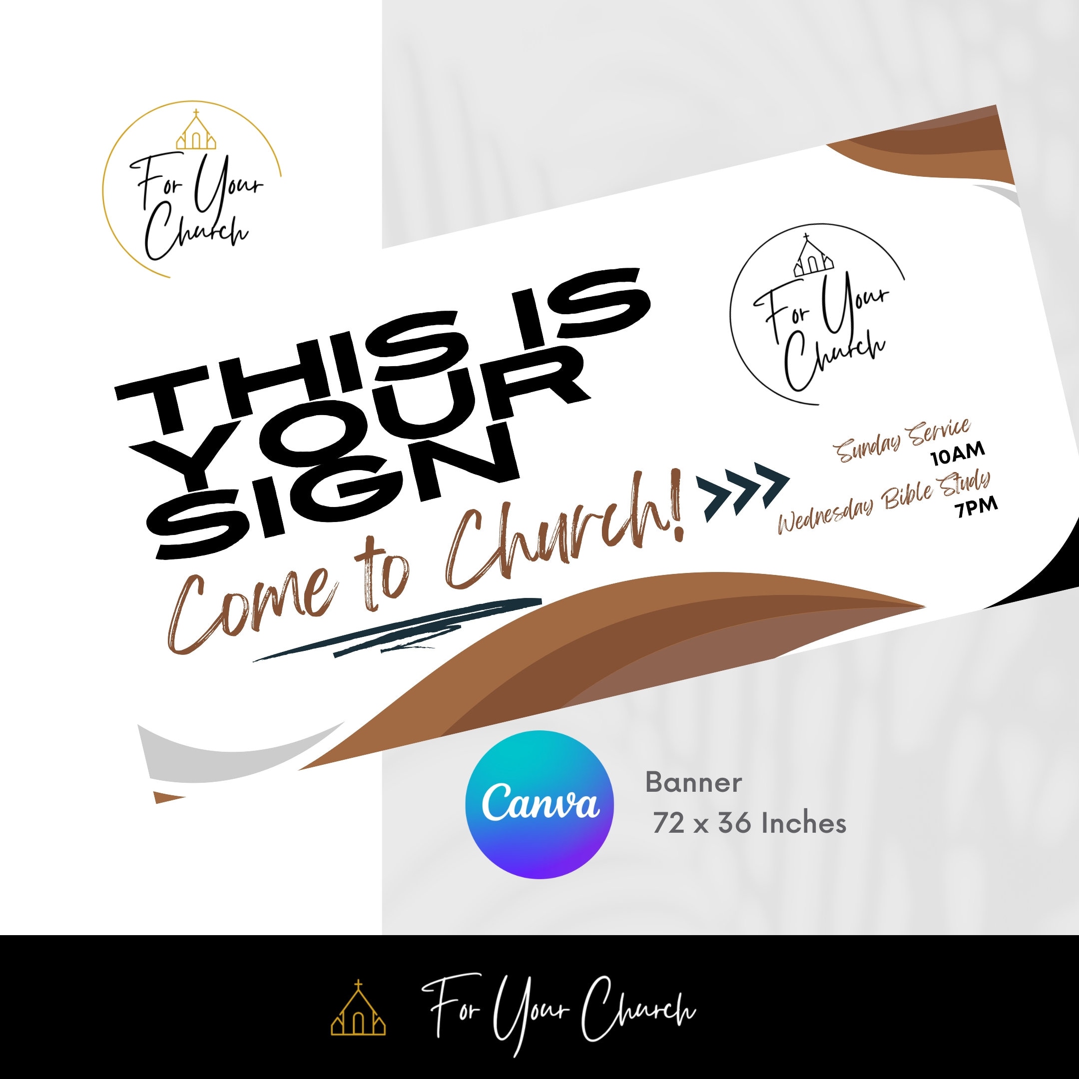Church Banner Sign Canva Template - Etsy