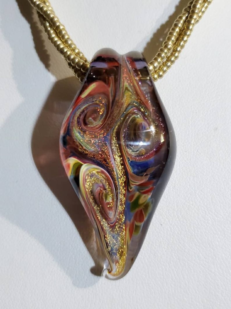 Dichroic Glass Pendant Necklace - Etsy