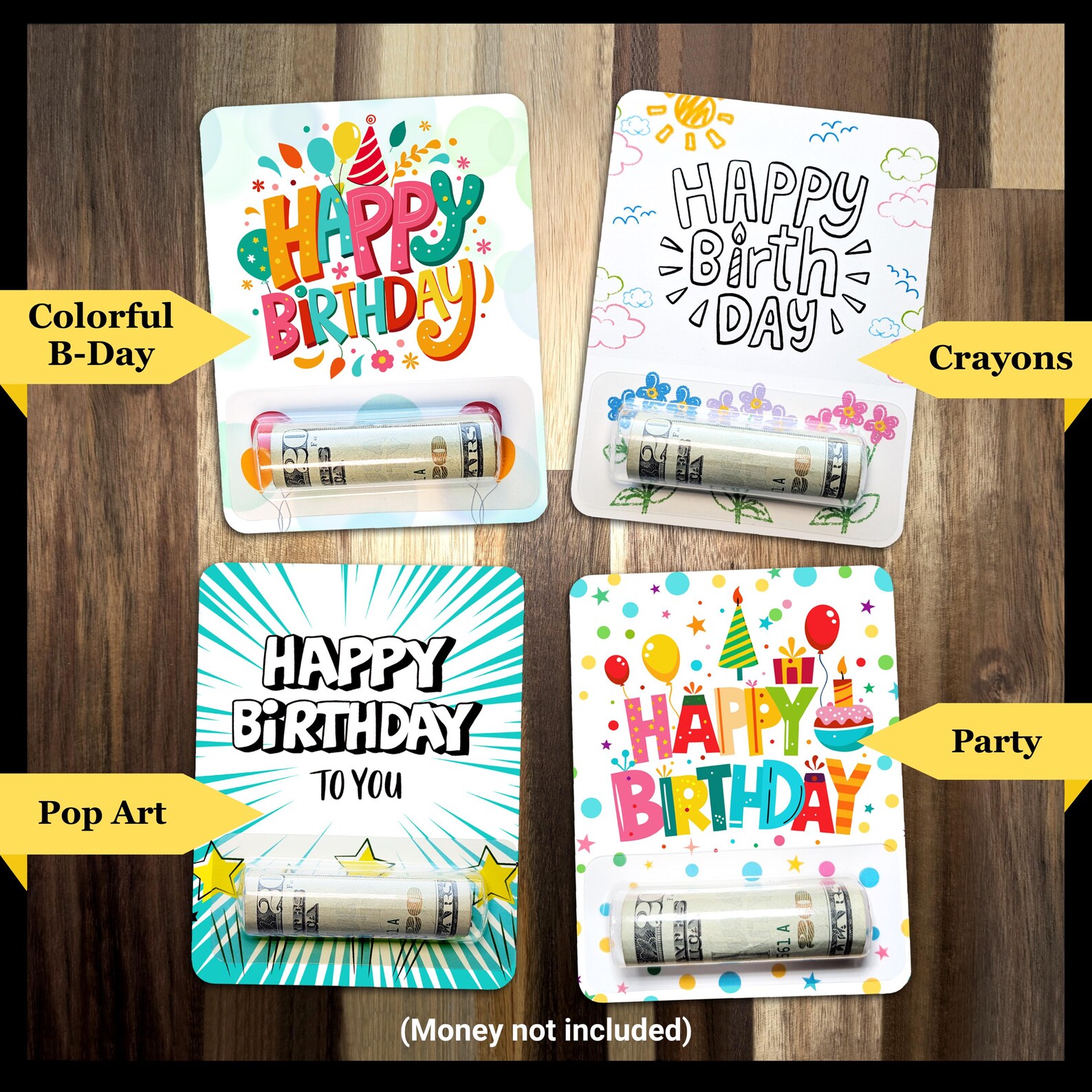 Happy Birthday Money Holder Card Kit, Discounts on Multiple Quantities ...