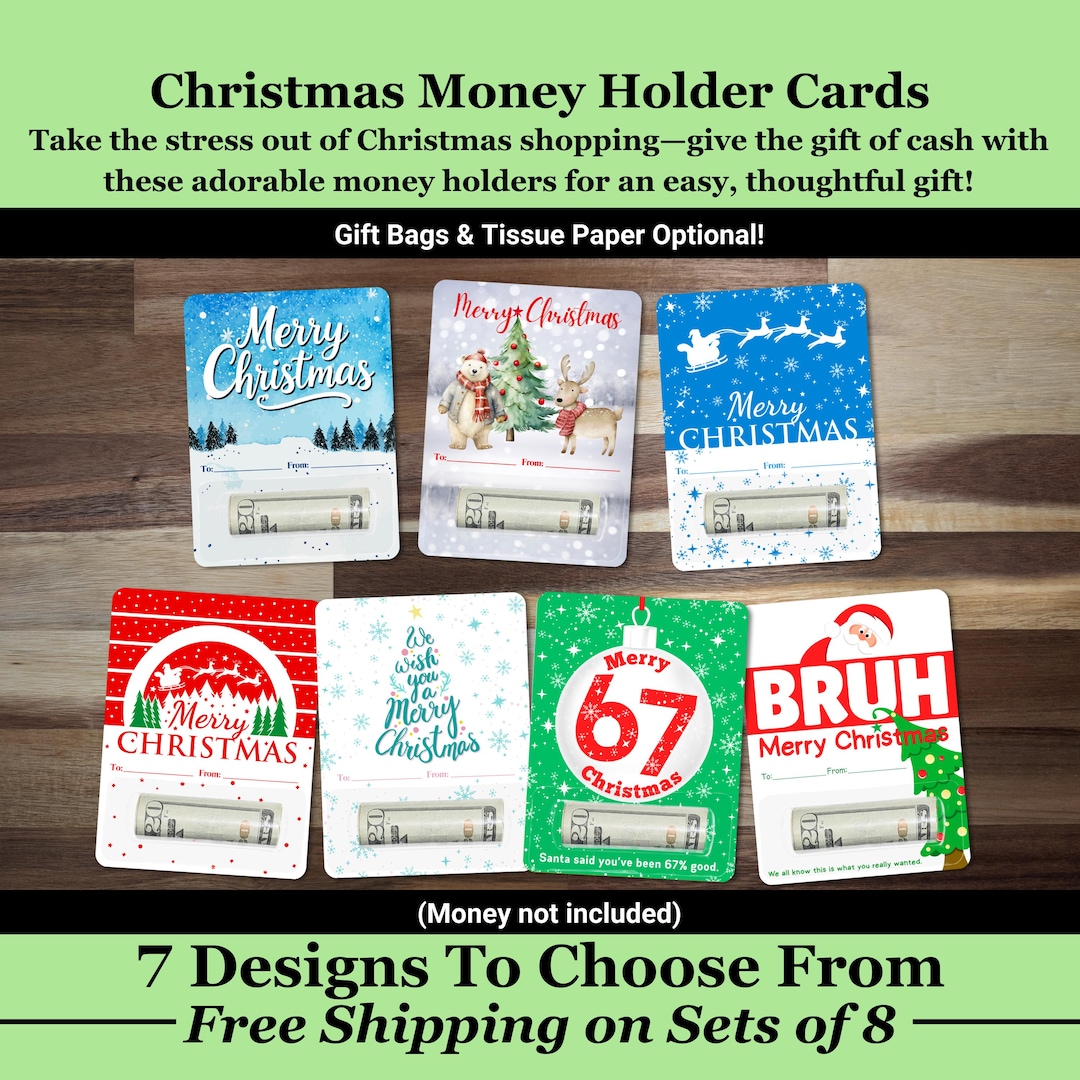 Christmas Money Holder Card Kits, 7 Designs Qty Discounts, Creative ...