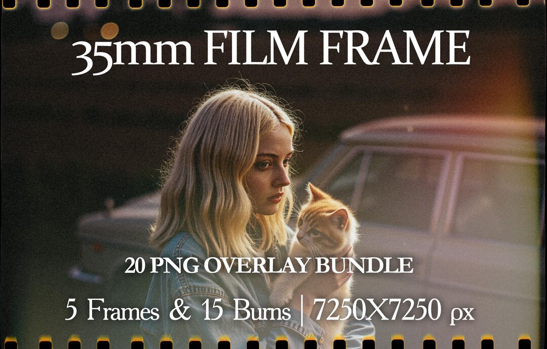 35mm Film Frame Overlay Bundle – Real Analog Frames & Film Burns (20 ...