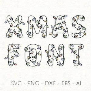 Christmas Lights Alphabet Svg Letters and Numbers With String Lights ...