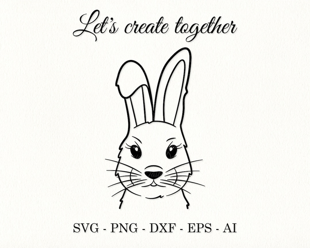 Rabbit Face Svg Easter Bunny Svg Cut File Cartoon Hare Svg Rabbit Head ...