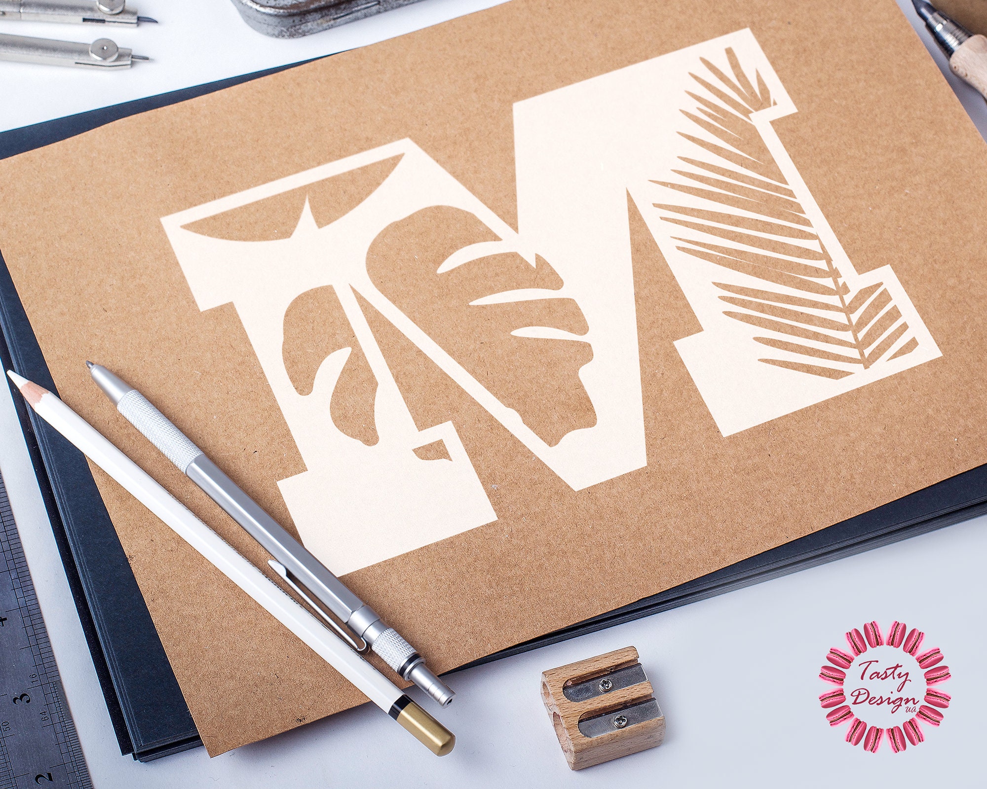 Summer Monogram Svg Tropical Monogram Svg Tropical Alphabet | Etsy