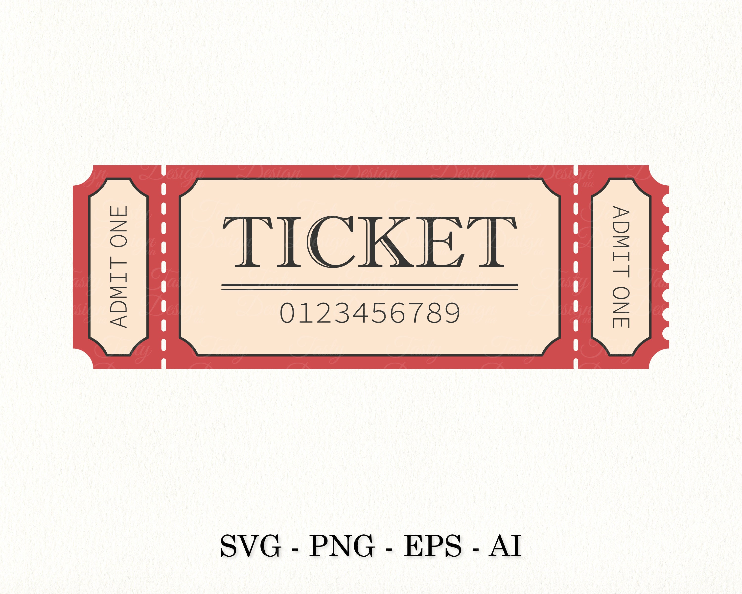 Ticket SVG File Retro Ticket Template Admit One SVG - Etsy UK