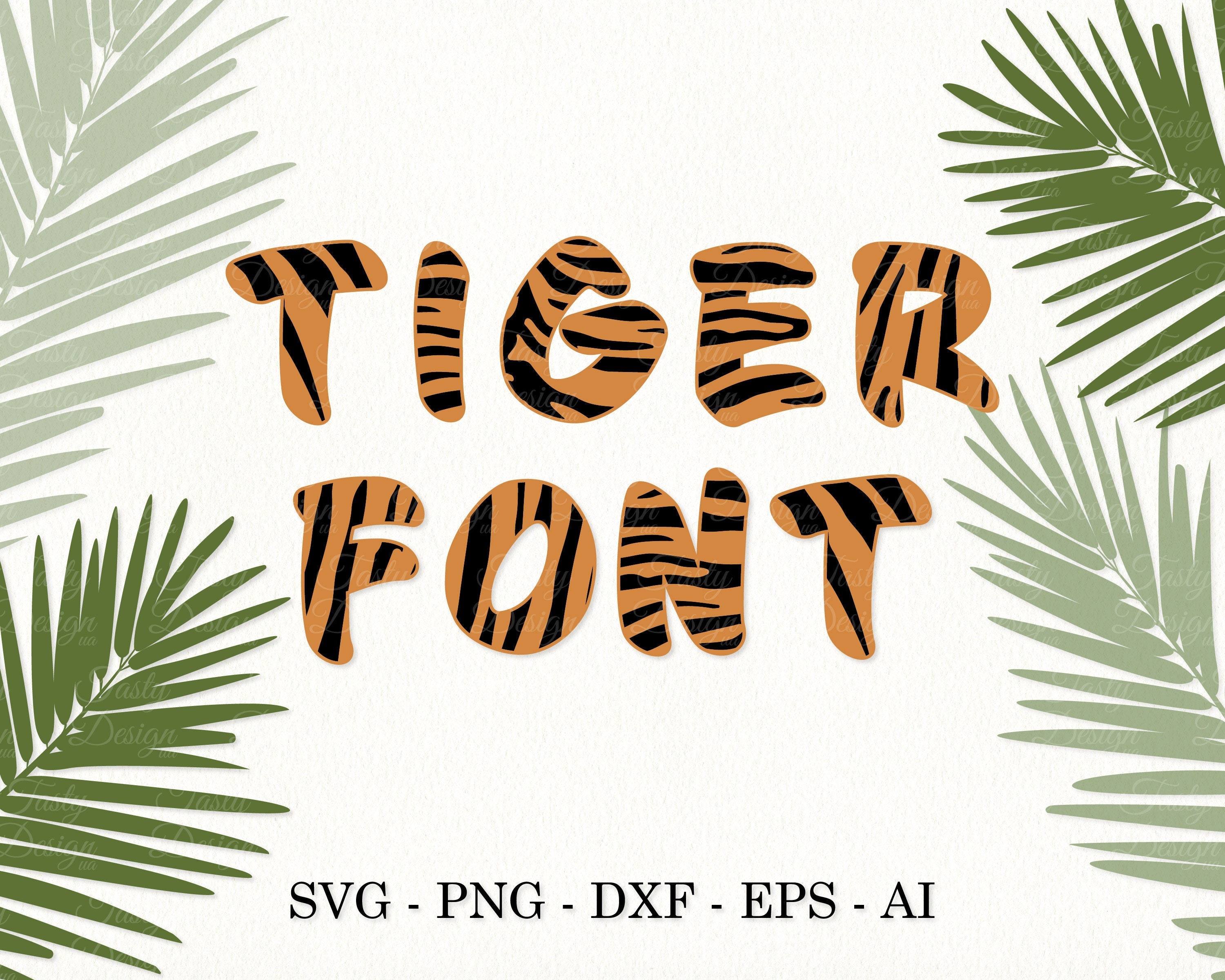Tiger Font SVG Wild Animal Alphabet Cut File Wildcats Svg - Etsy
