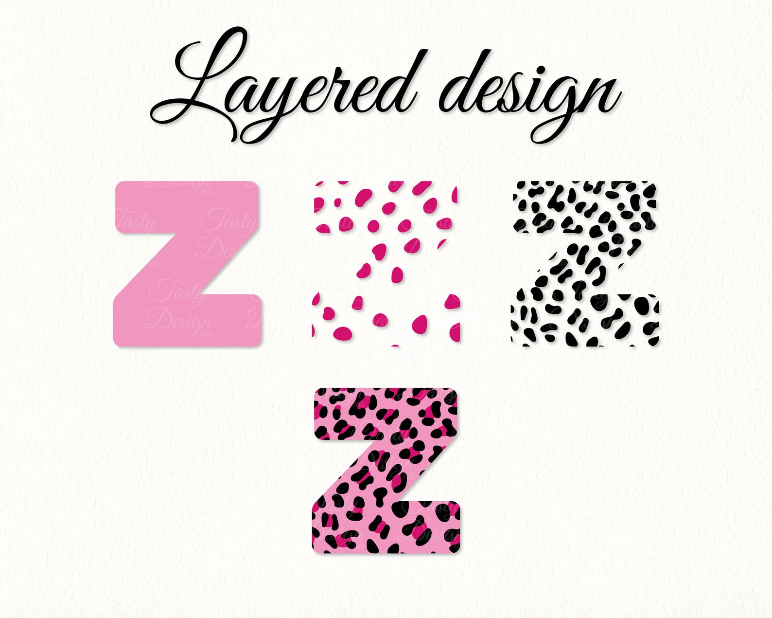 Pink Leopard Font SVG Layered Leopard Letters SVG Leopard Print ...