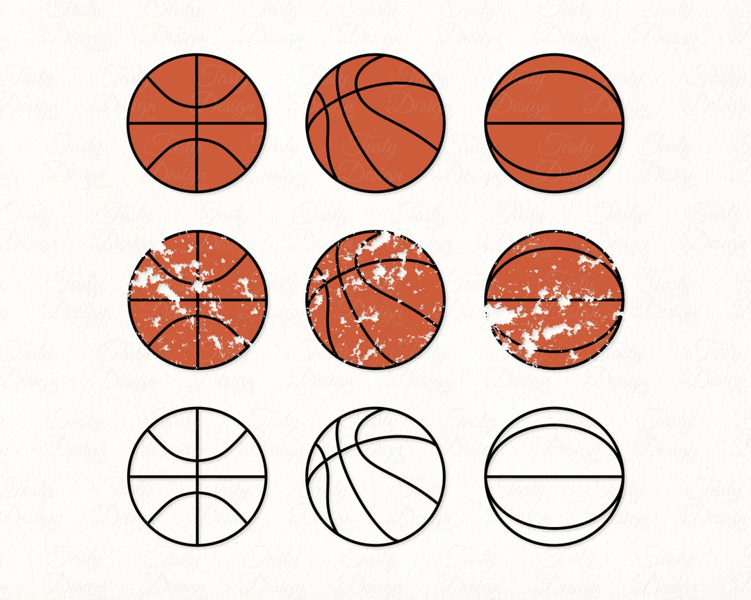 Basketball SVG Sports Ball PNG Distressed Balls Clip Art Sublimation ...