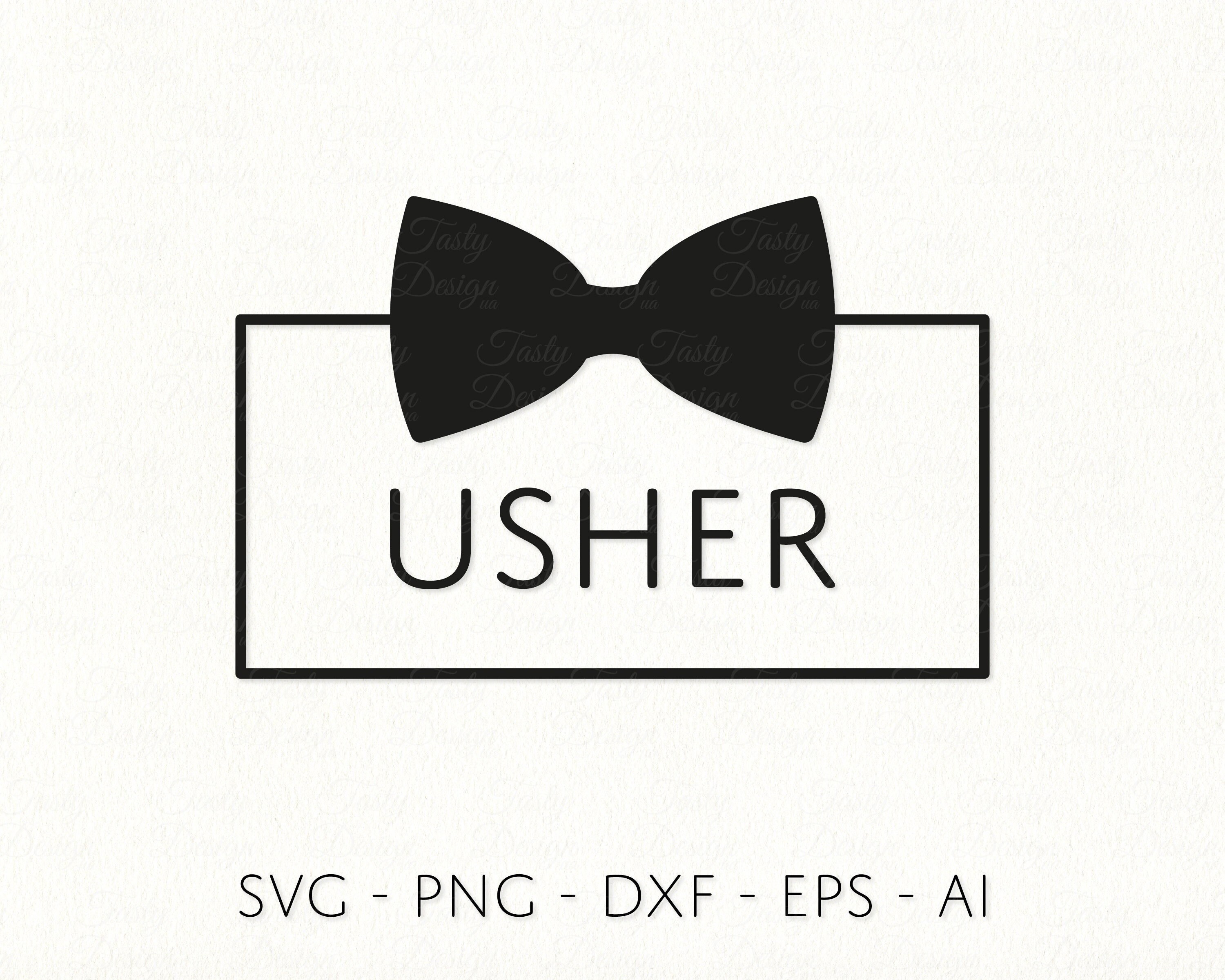 Usher SVG Bow Tie Svg Usher Sign Clipart Wedding Party Signs - Etsy ...