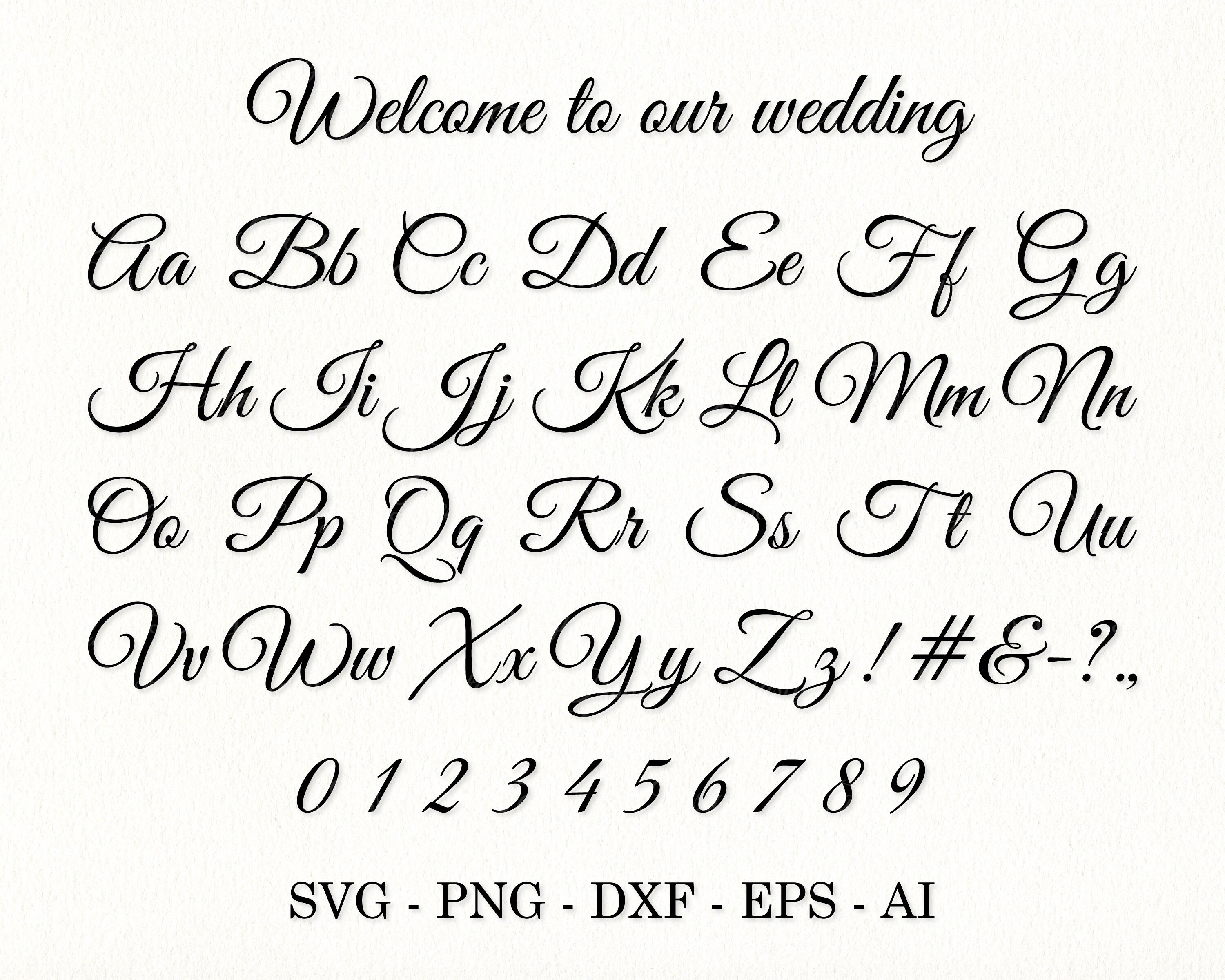 Papercraft Wedding Alphabet Svg Wedding Font Letters Svg Cursive Font 