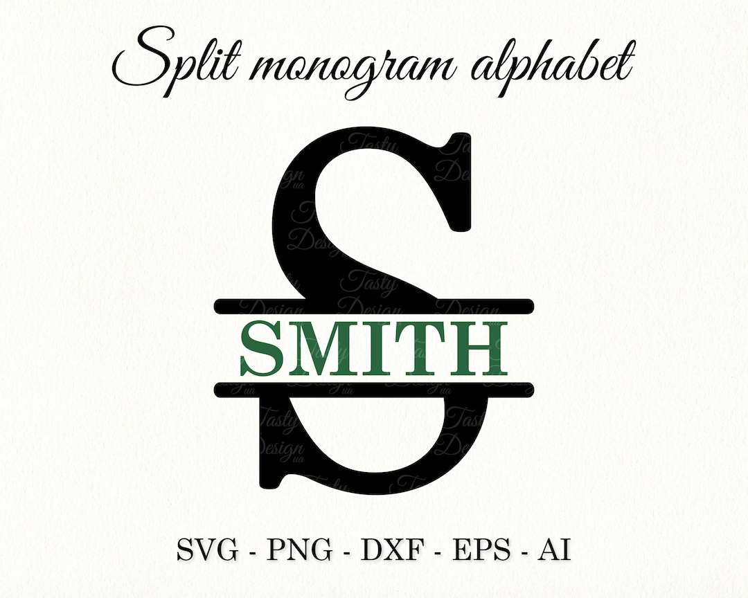 Split Monogram Font SVG Split Alphabet Monogram PNG Split Letters Svg ...