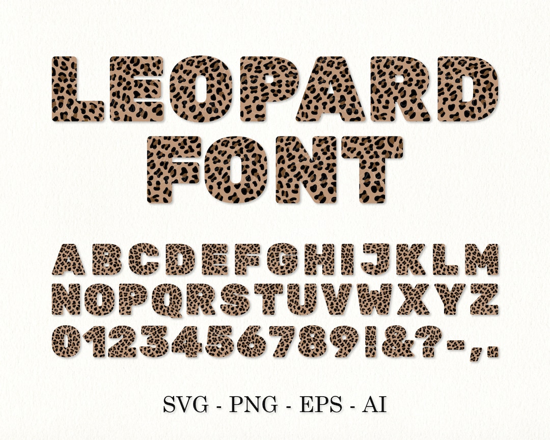 Leopard Letters PNG Leopard Print Font SVG Leopard Alphabet SVG Leopard ...