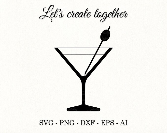 Martini Glass Silhouette SVG Files Martini SVG Cut Files Dirty Martini ...