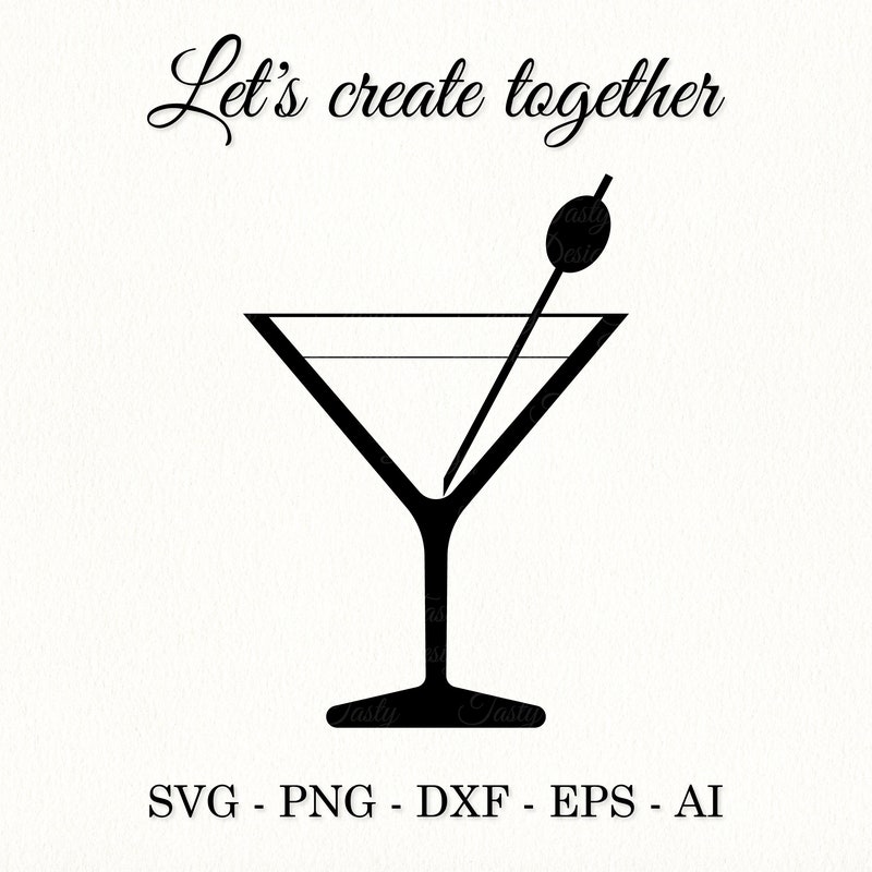 Martini Glass Svg - Etsy