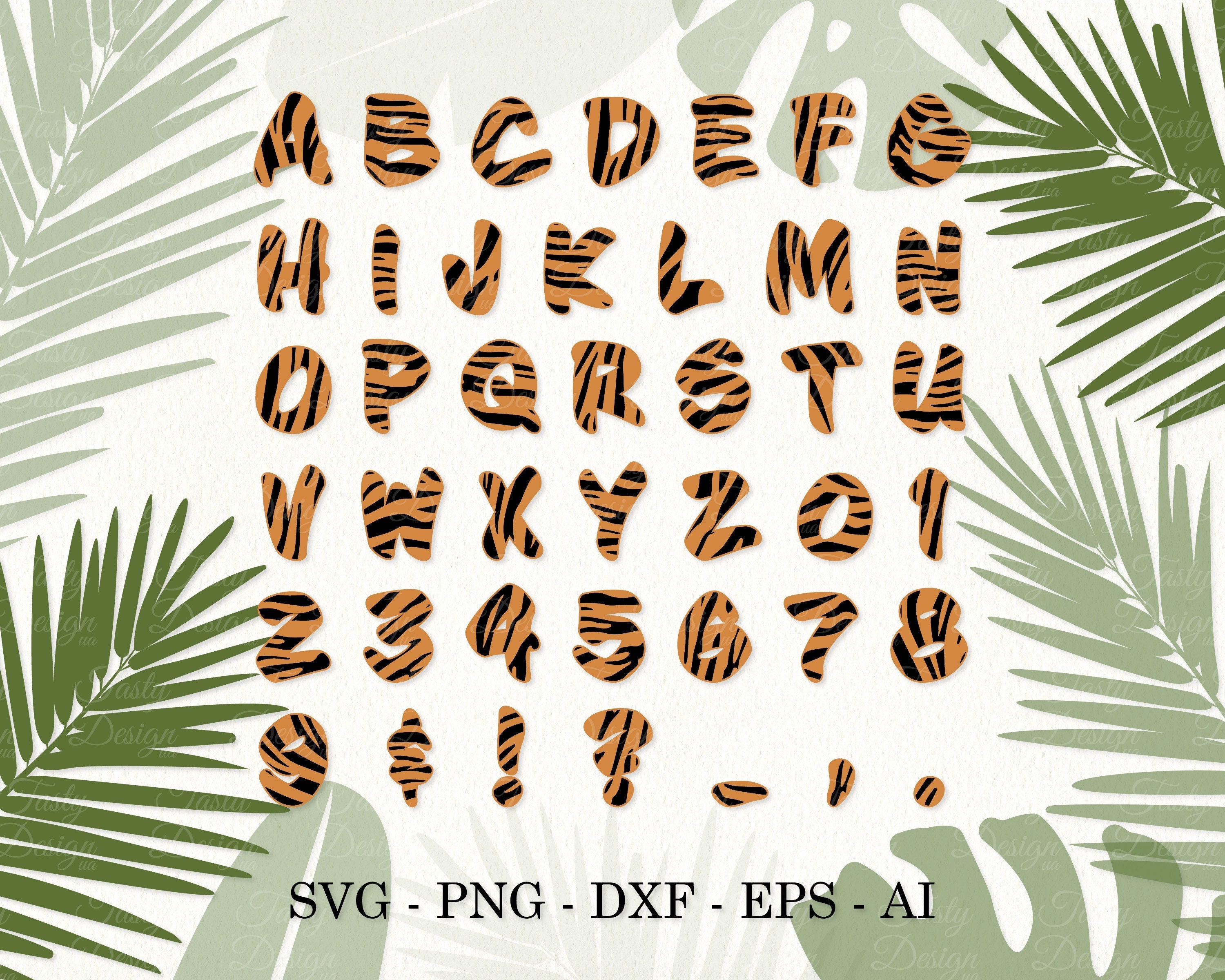 Tiger Font SVG Wild Animal Alphabet Cut File Wildcats Svg - Etsy
