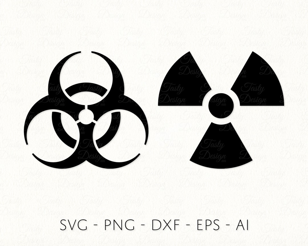Radiation Warning Sign Biological Hazard Icon SVG PNG DXF Radioactive ...