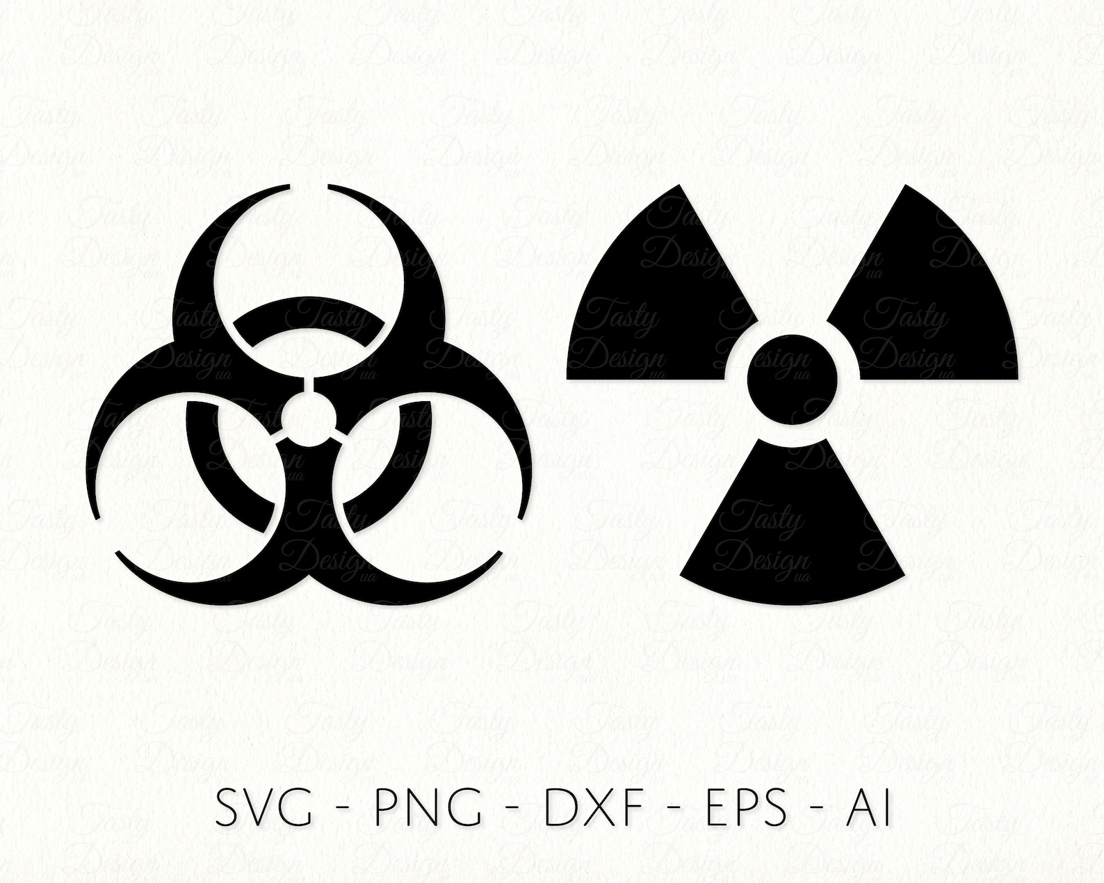 Radiation Warning Sign Biological Hazard Icon SVG PNG DXF Radioactive ...