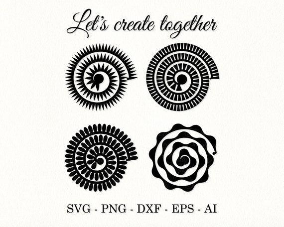 Rolled Flowers Svg Rolled Paper Flower Template Svg Rolled - Etsy