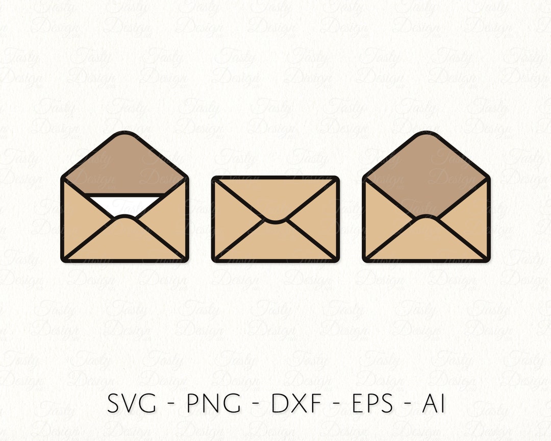 Envelope SVG PNG DXF Mail Icon Message Vector Layered Yellow Envelope ...