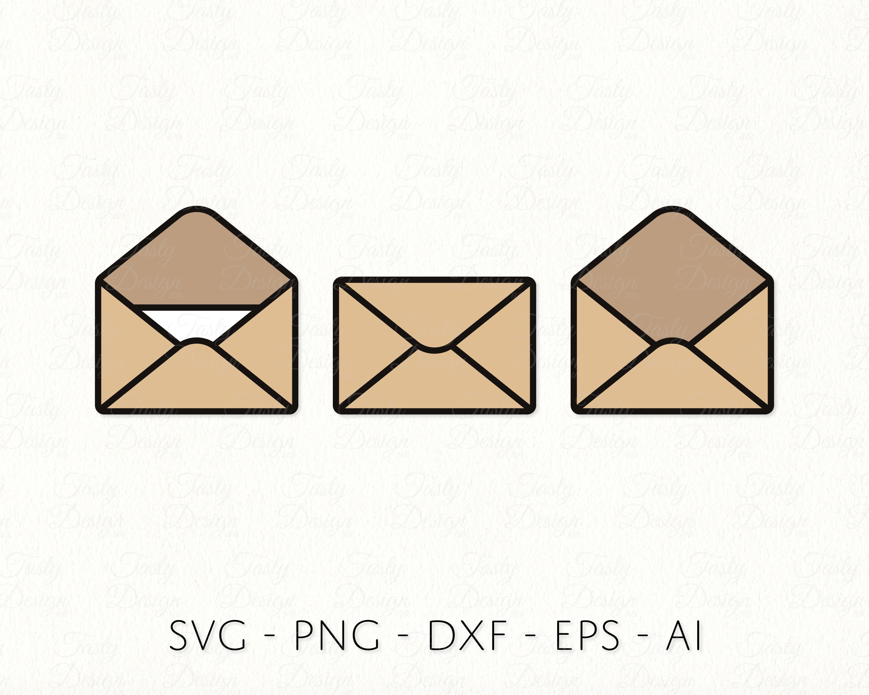 Envelope SVG PNG DXF Mail Icon Message Vector Layered Yellow - Etsy