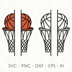 Basketball Split Name Frame SVG PNG DXF Sublimation Decal File Half ...