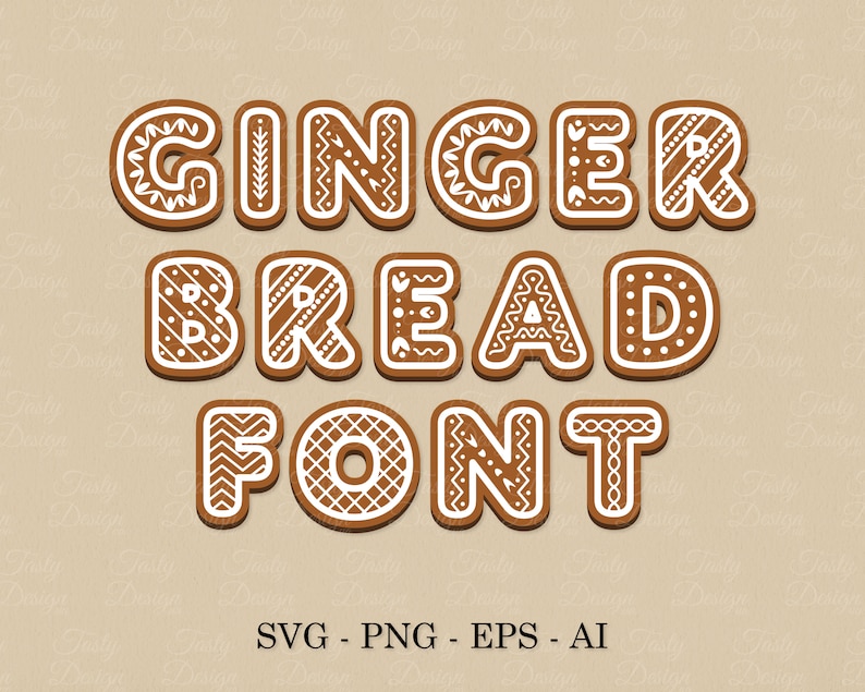 Gingerbread Font Svg Christmas Alphabet Cut File Winter Baking - Etsy