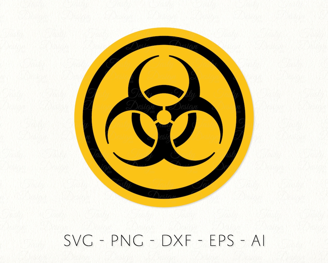 Biological Hazard Sign SVG PNG DXF Biohazard Symbol Warning Icon ...