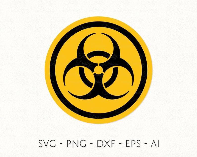 Biological Hazard Sign SVG PNG DXF Biohazard Symbol Warning Icon ...