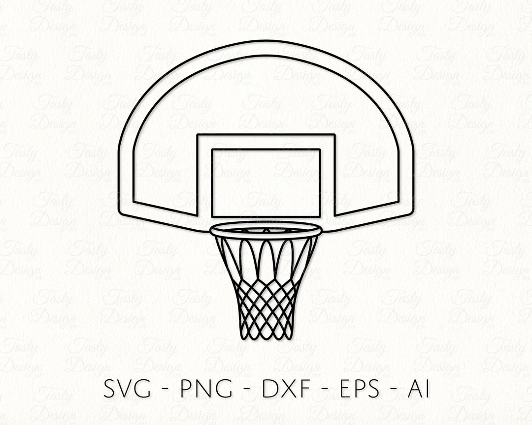 Basketball Hoop With Backboard SVG PNG DXF Basket Ball Net Clip Art ...