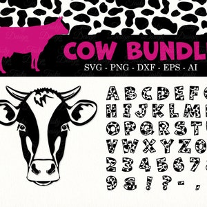 Cow Face Svg Seamless Cow Spots Pattern Cow Silhouette Cow Font Svg ...