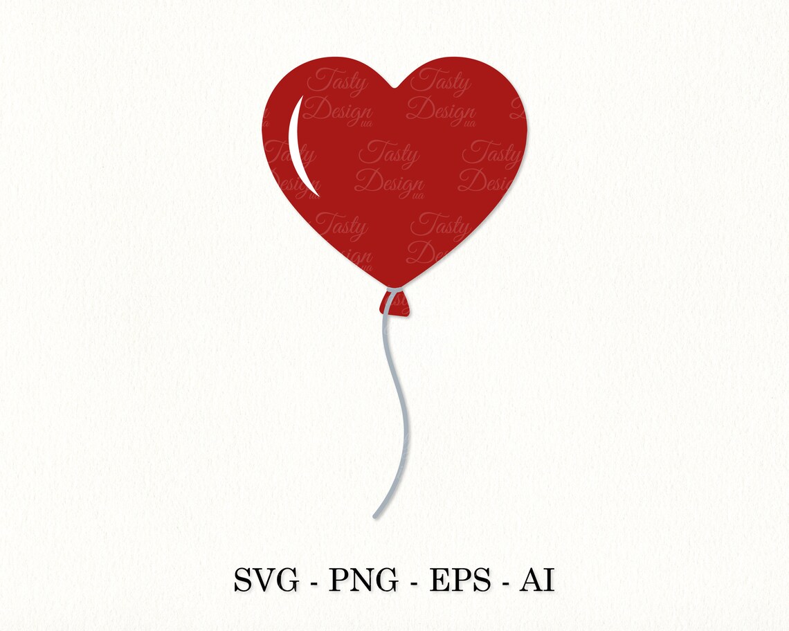Heart Balloon SVG Birthday Balloon Svg Red Balloon Clipart | Etsy