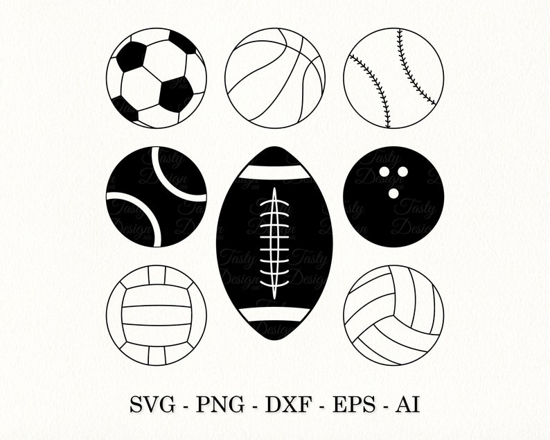 Sports Balls Svg, Soccer Ball Svg, Baseball Svg, Volleyball Svg ...