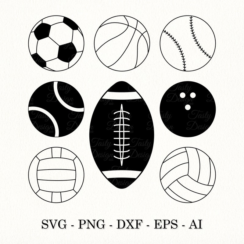 Sports Balls Svg - Etsy