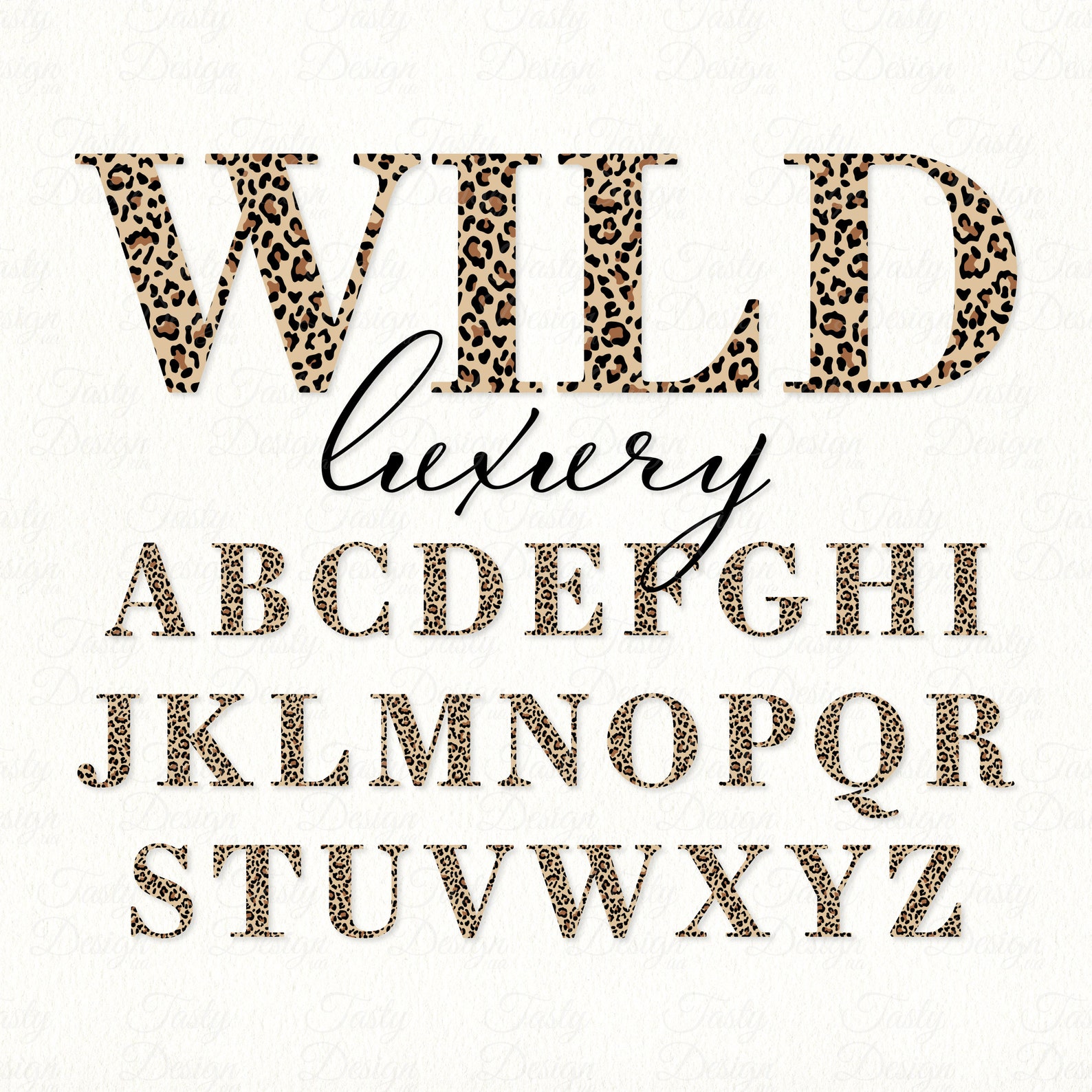 Leopard Letters SVG PNG DXF Wildcat Print Alphabet Wild Animal Font ...