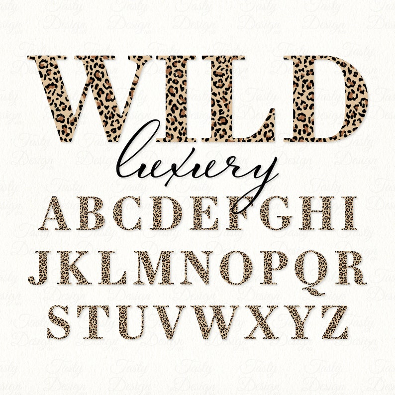 Leopard Letters SVG PNG DXF Wildcat Print Alphabet Wild Animal Font ...