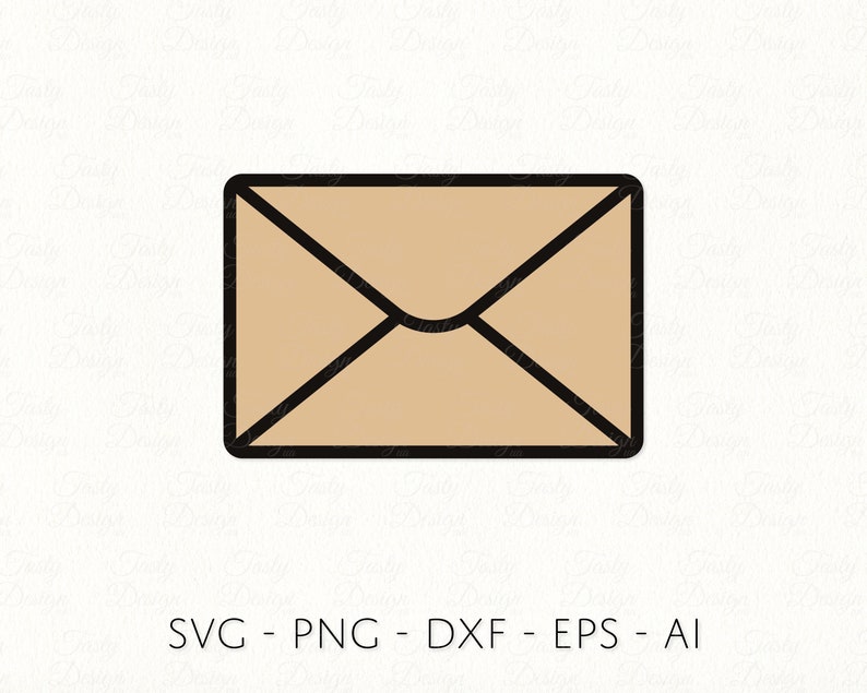 Envelope SVG PNG DXF Mail Icon Message Vector Layered Yellow - Etsy