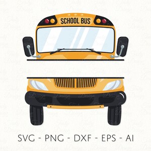 School Bus Split Frame SVG PNG DXF - Etsy