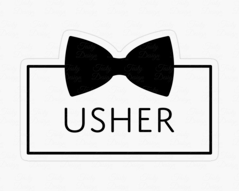Usher SVG Bow Tie Svg Usher Sign Clipart Wedding Party Signs - Etsy ...