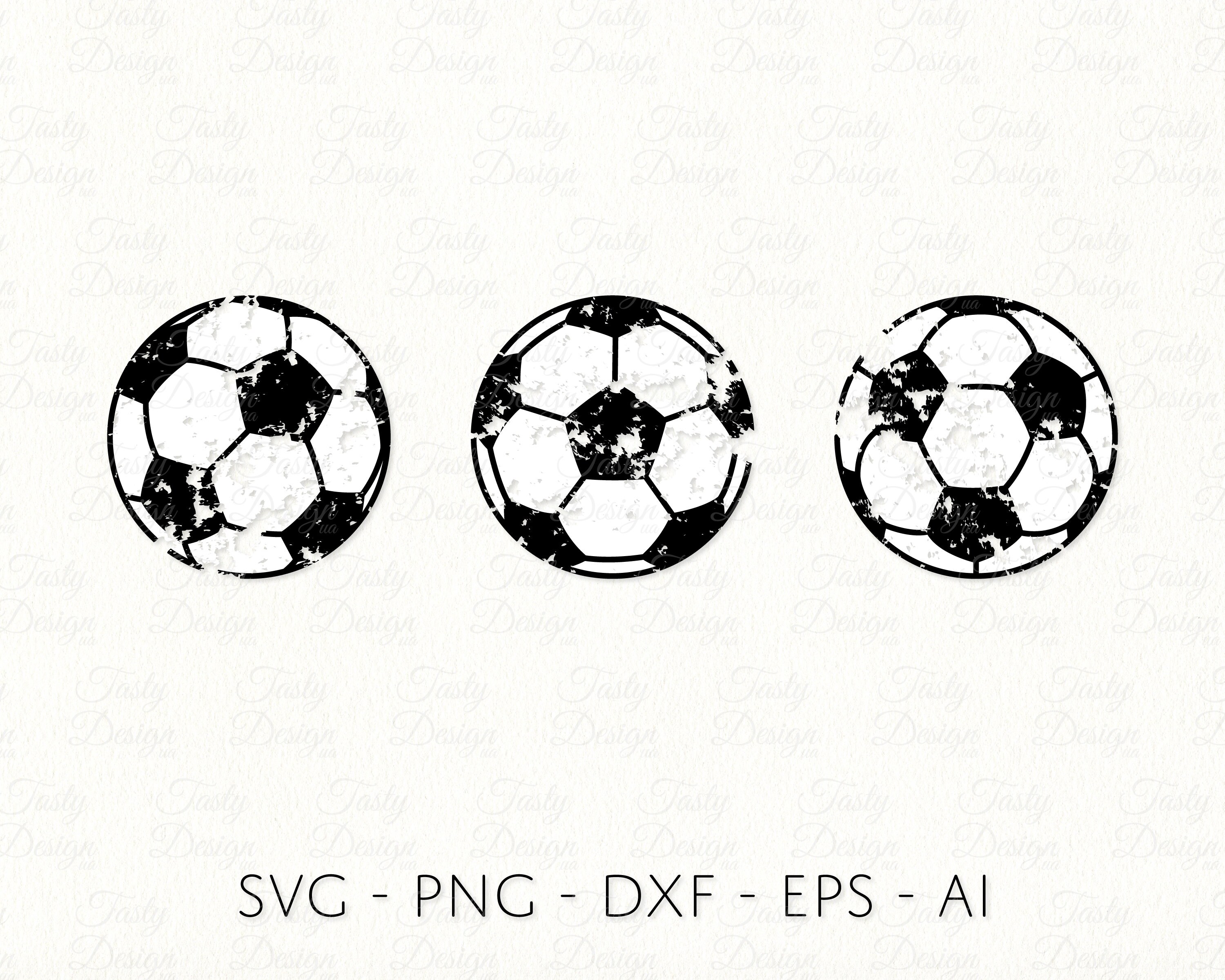 Distressed Soccer Ball SVG Soccer Equipment Cut Files Football Clipart ...