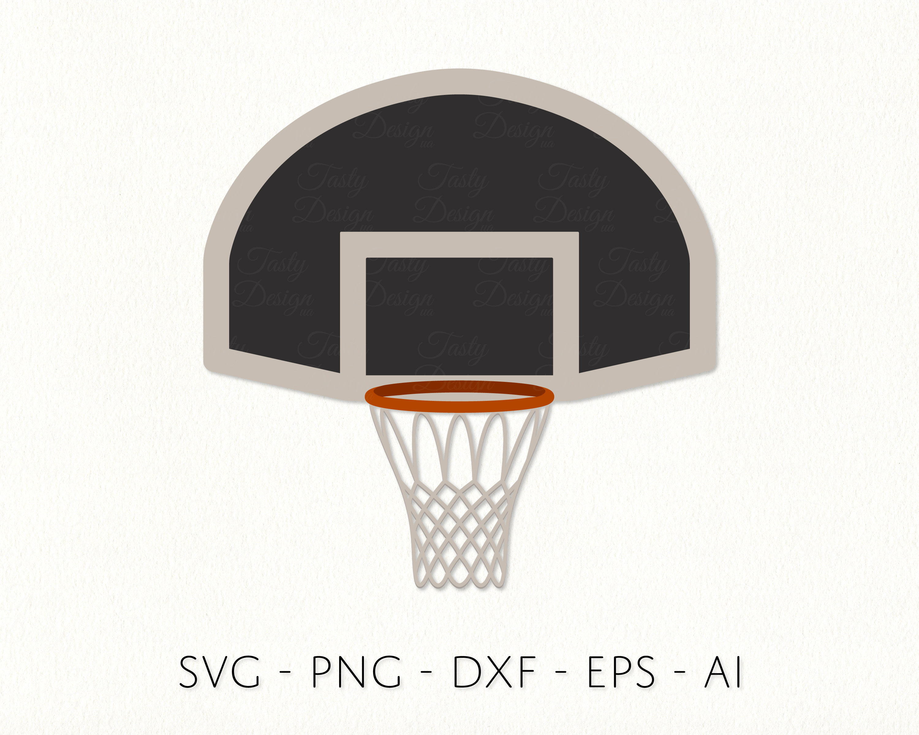 Basketball Rückwand mit Korb SVG PNG DXF Sportausrüstung geschichteten ...