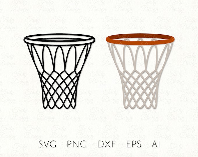 Basketball Net Vector Clipart / Outline & Stamp Graphic / Outdoor Net ...